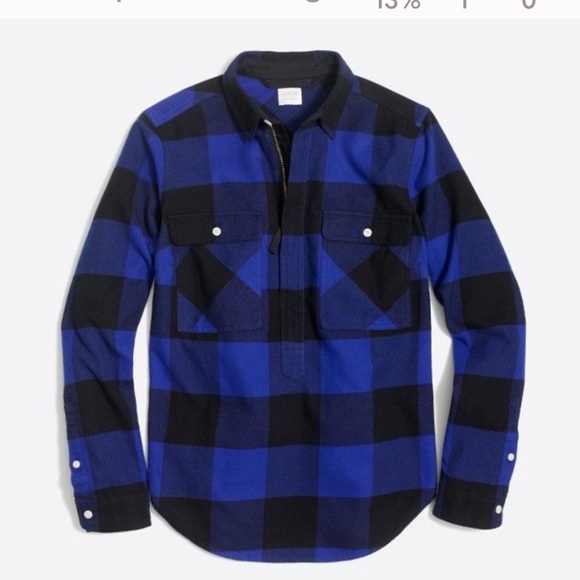 J. Crew Factory | Tops | Jcrew Factory Popover Buffalo Plaid Flannel | Poshmark